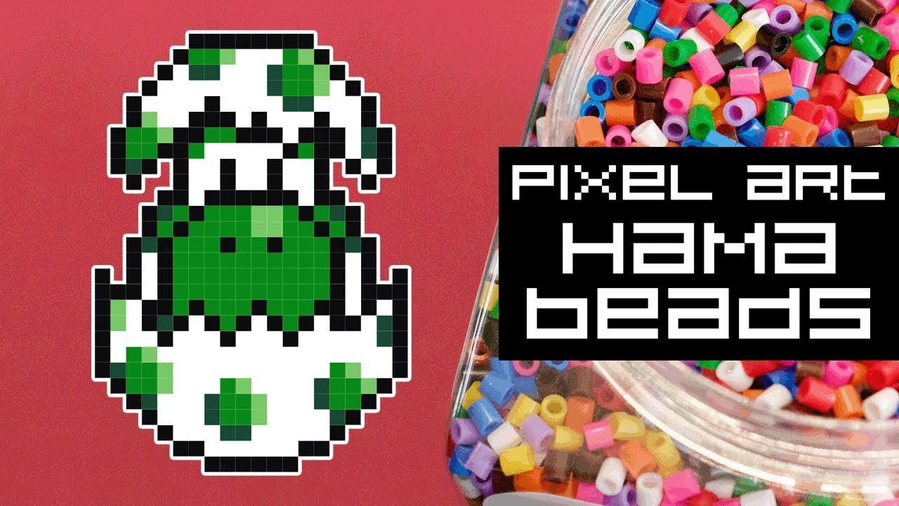 Hamma Beads Pixel Art SPEEDPAINT Mario Bros Yoshi Egg