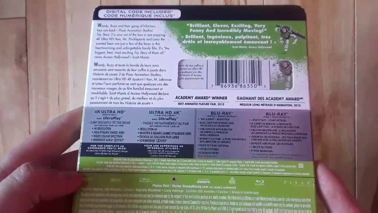 Toy Story 3 4K Ultra HD/ Blu-Ray combo unboxing !!!