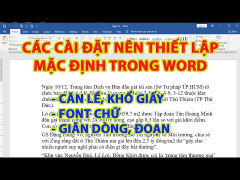 Các cài đặt mà bạn nên thiết lập mặc định trong word