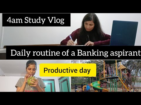4am Study Vlog| Daily routine/Time Table of Banking aspirants| Productive Day. #studyvlog #banking