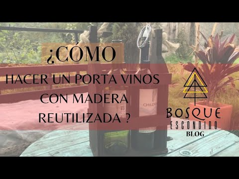 Caja de vinos portable con madera reutilizada
