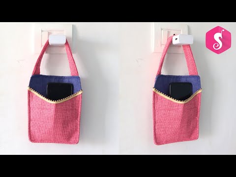 Make Easy Mobile Charging Hanger from Waste Clothes | Sewing Craft @Sonali's Creations