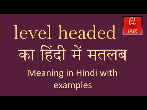 Level headed meaning in Hindi