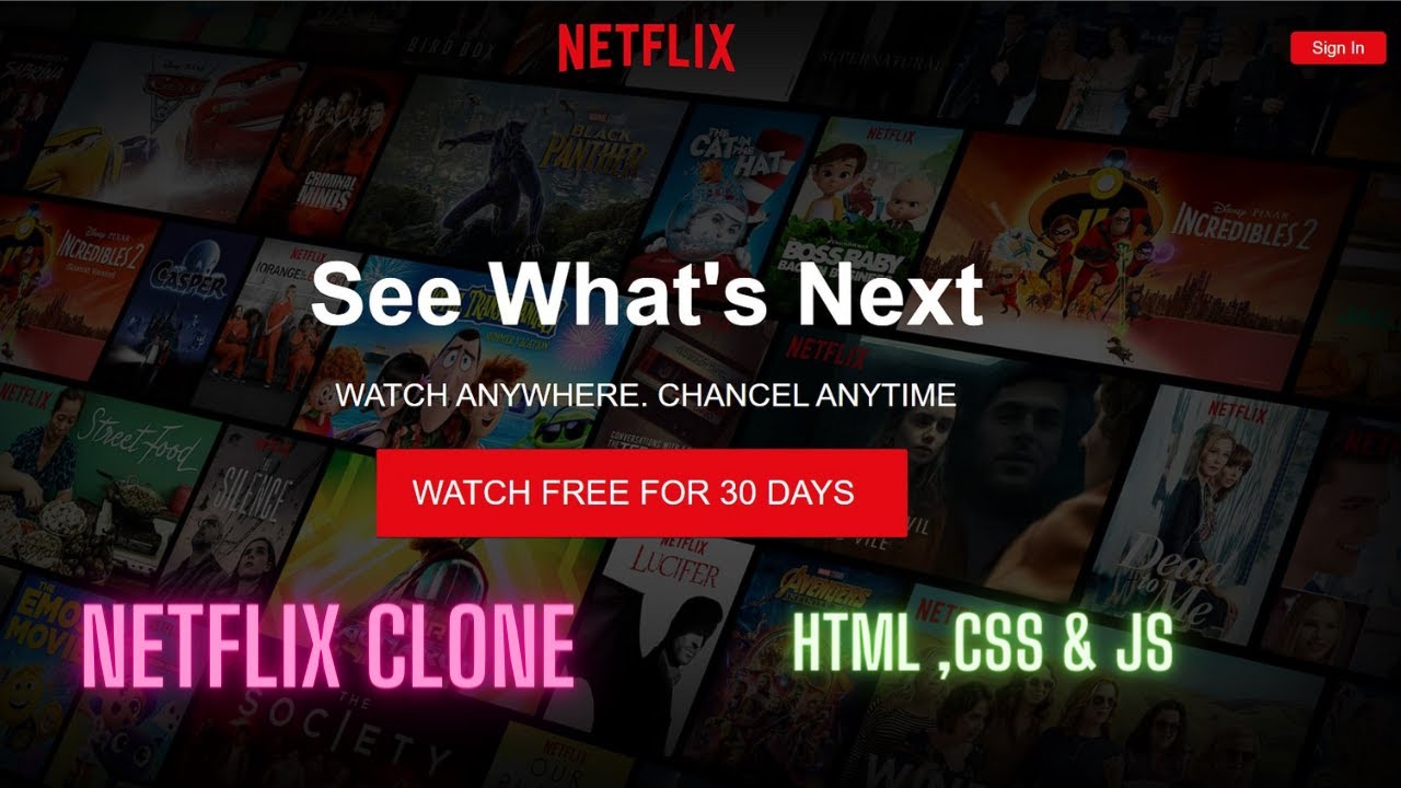 Create Netflix Landing Page Clone with HTML, CSS & JS | Responsive #netflix #clone