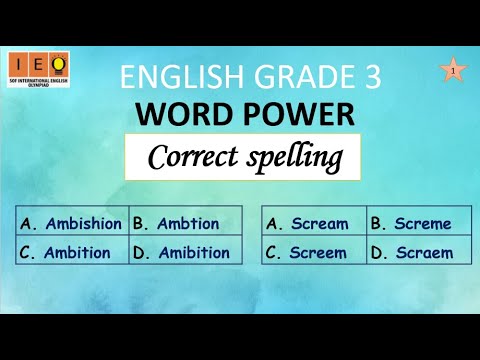 Word Power Video Lecture - English Olympiad for Class 3