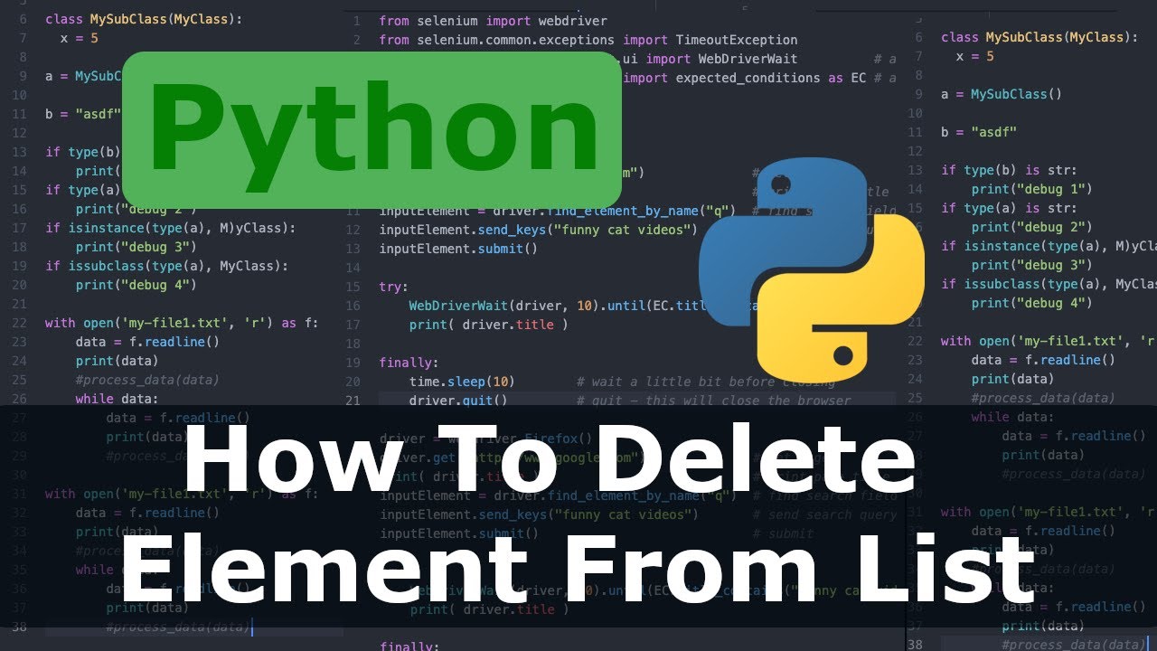 Python - How To Delete Element From List
