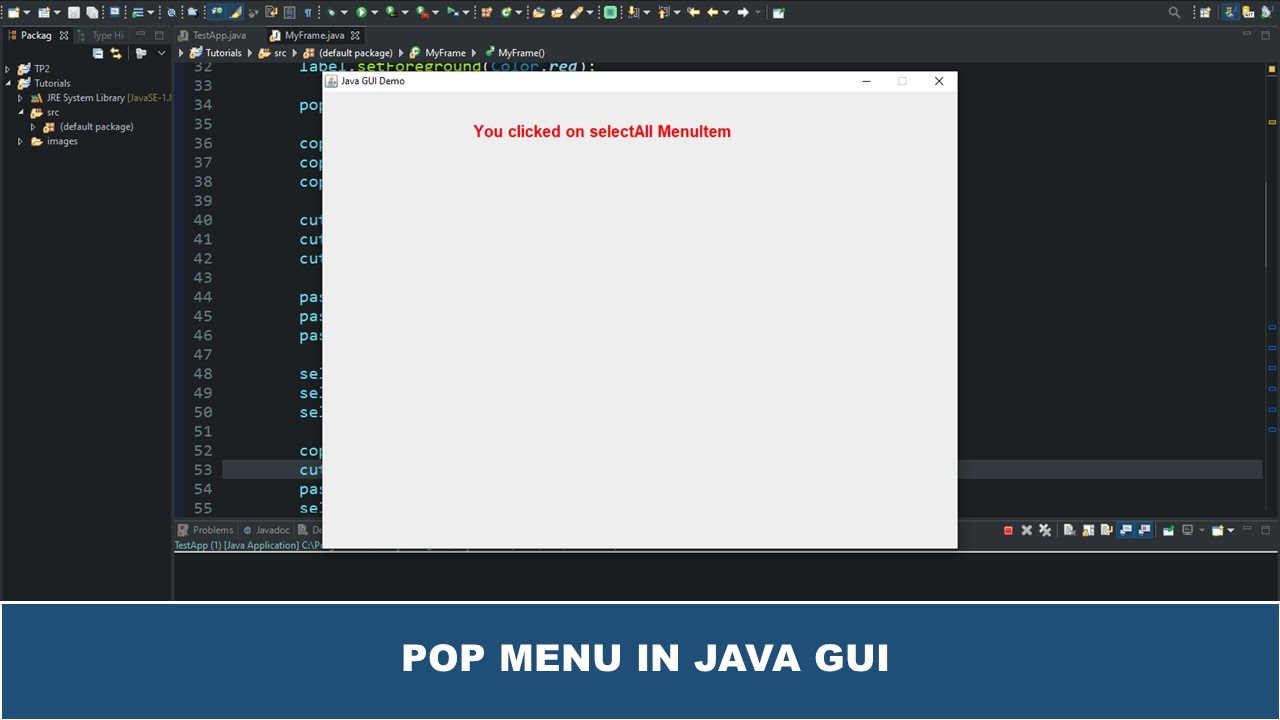 Java GUI Tutorial #49 - Making A Popup Menu in Java GUI