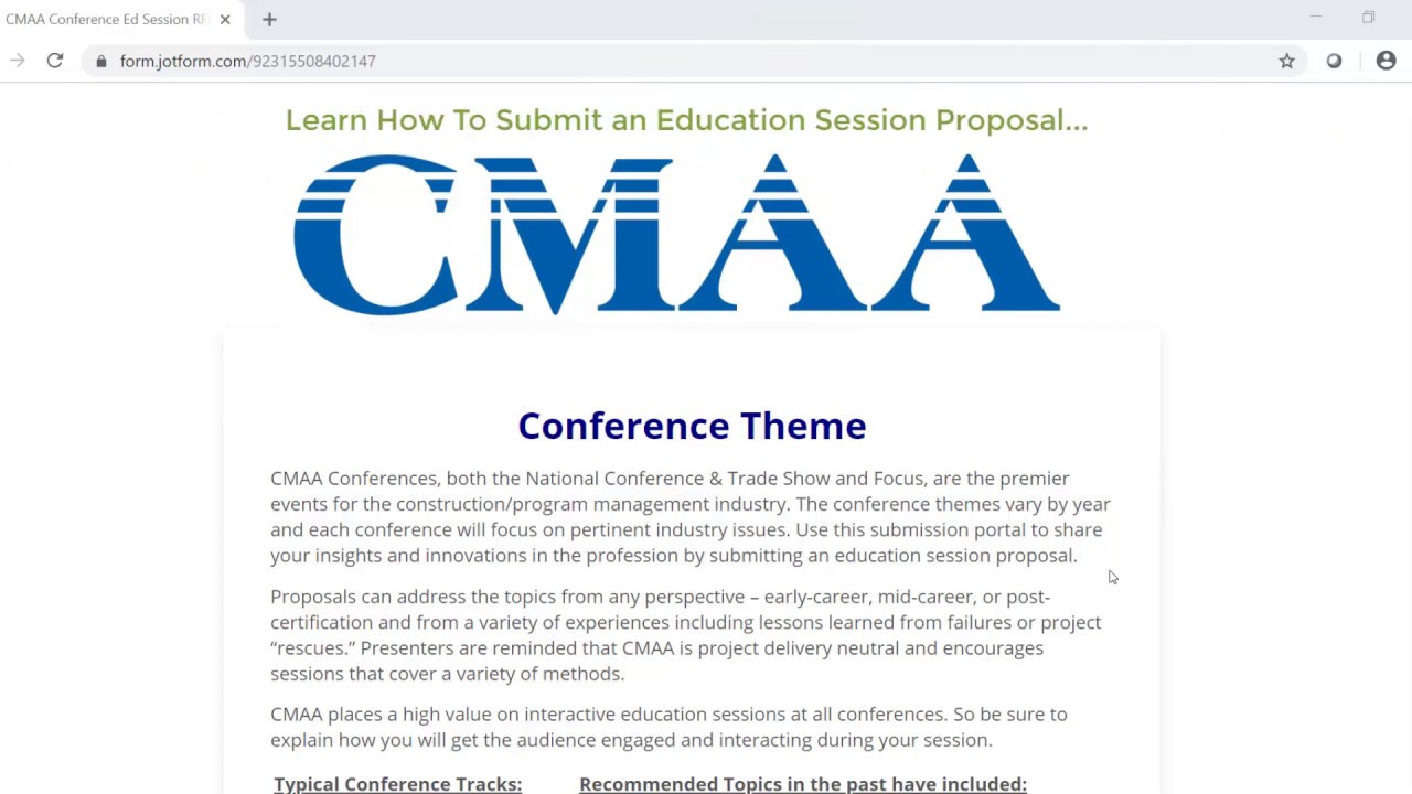 RFP Tutorial for CMAA