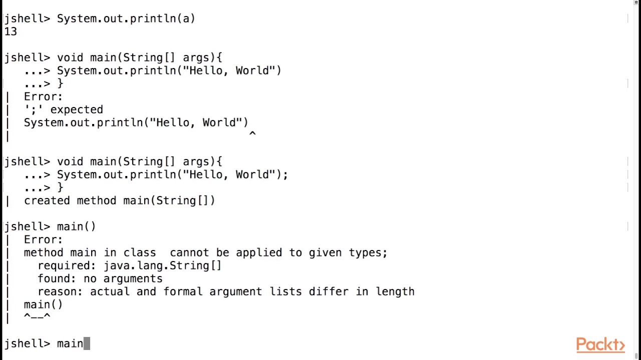 Java 9 New Features Deep Dive : Using JShell | packtpub.com
