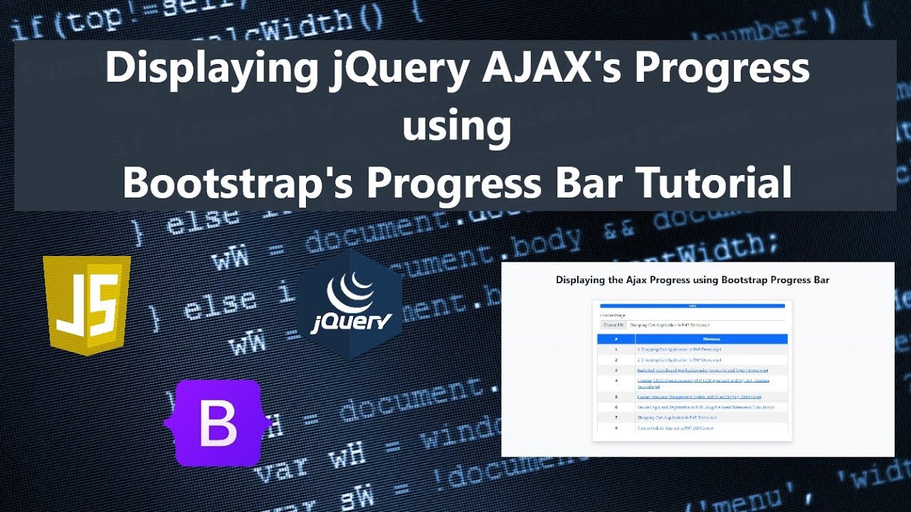 Display jQuery Ajax Progress using Bootstrap Progress Bar Tutorial