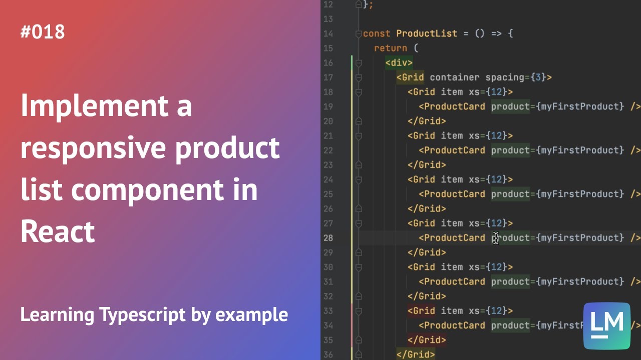 Implement a responsive product list component in React: Learning Typescript by example #018