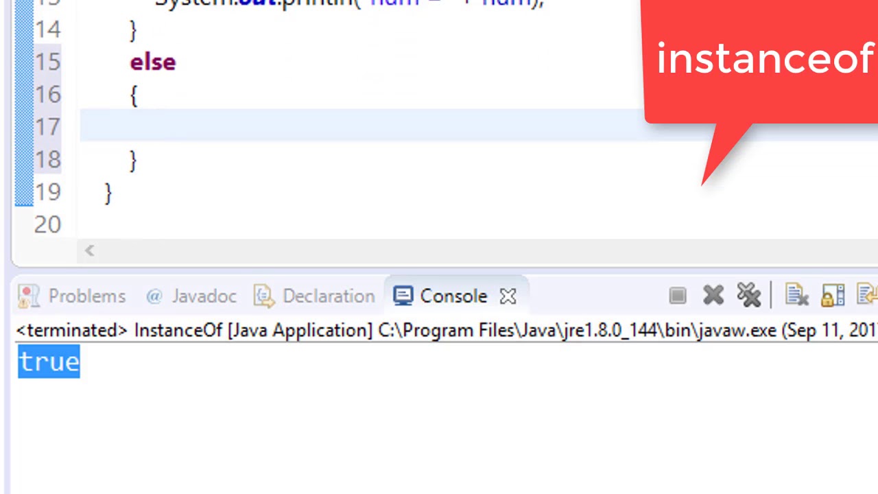 78. instanceof keyword in java