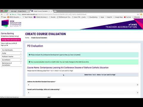 How to Evaluate a Registered PL Course using NESA eTAMS