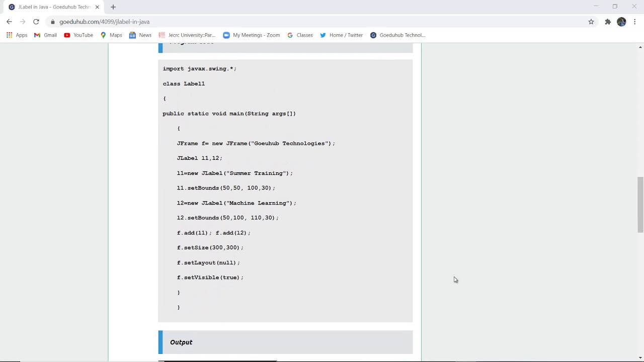 JLabel in Java | Methods & Constructors Used in JLabel With Examples