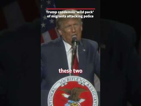 Trump vows stronger immigration policies after migrants attack NYPD officers #shorts