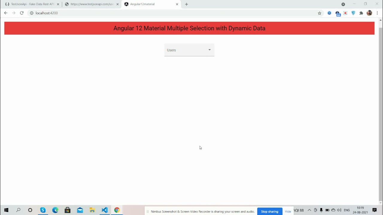 Angular 12 Material Multiple Selection with Dynamic Data