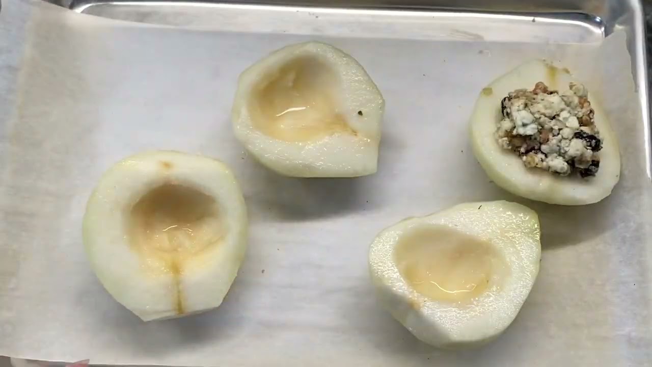 My version of Ina Garten’s Roasted Pear Blue Cheese Salad