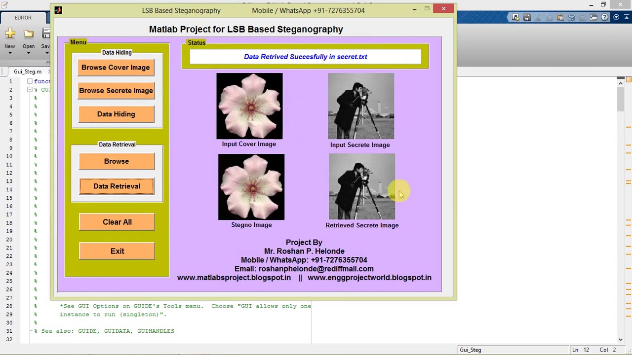 LSB Based Image Steganography using Matlab Source Code