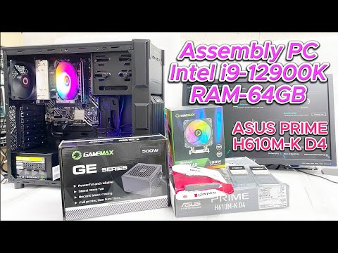 PC Build Intel i9-12900K RAM 64GB | ASUS PRIME H610M-K D4 | Full Assembly Guide