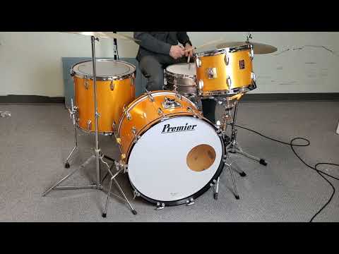 1970s Premier Polychromatic Gold Drum Kit | Reverb