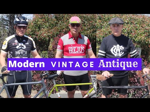 Modern vs Vintage & Antique Road Racing Bicycles: Calfee Tetra Pro, Frejus Supercorsa, Claude Delage