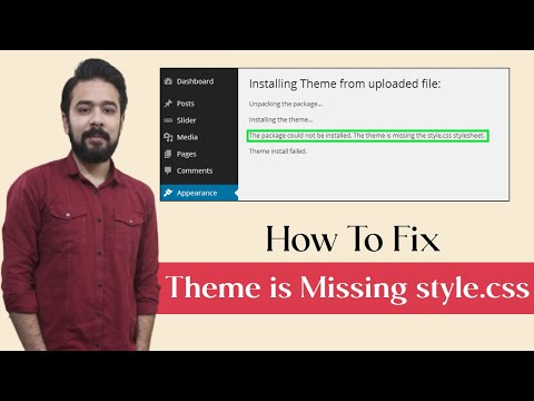 How To Fix Theme is Missing the style.css Stylesheet Error | The Package Could Not be Installed.