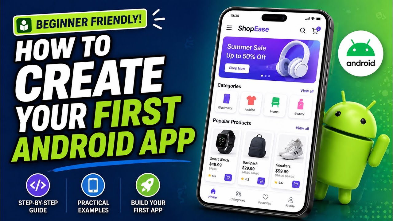 How to Create Your First Android App in Android Studio - Beginner Tutorial