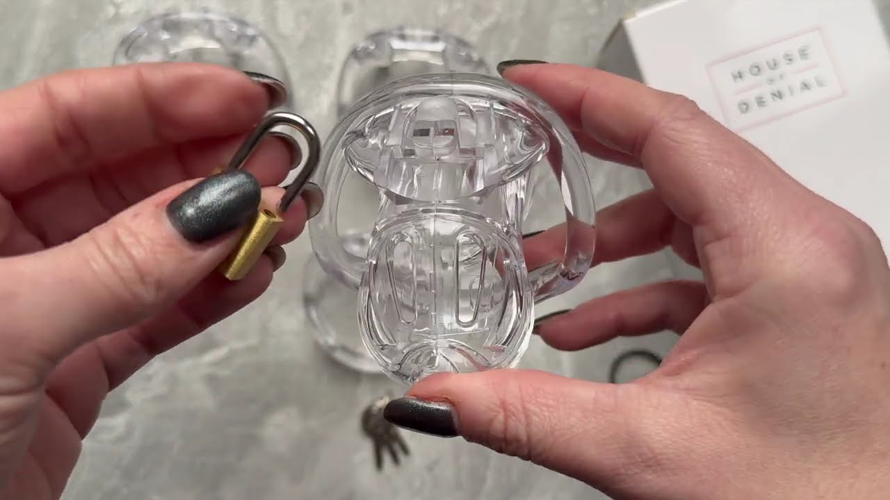 Clear HoD370S Small Plastic Chastity Cage Kit | House of Denial