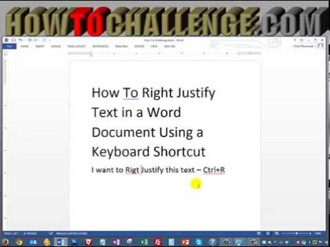 How To Right Justify Text in a Word Document Using a Keyboard Shortcut
