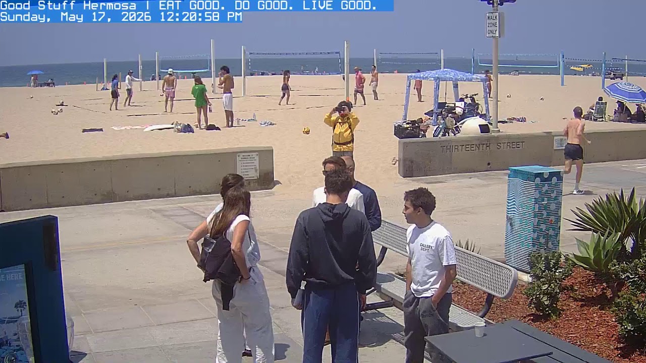 Hermosa Beach Good Stuff Strand Cam. Live Camera Stream from Southern California