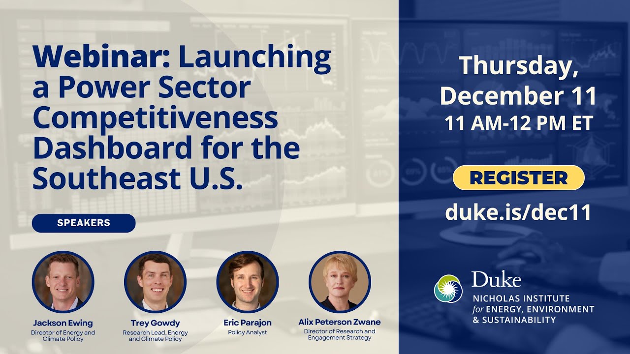 Launching a Power Sector Competitiveness Dashboard for the Southeast U.S.