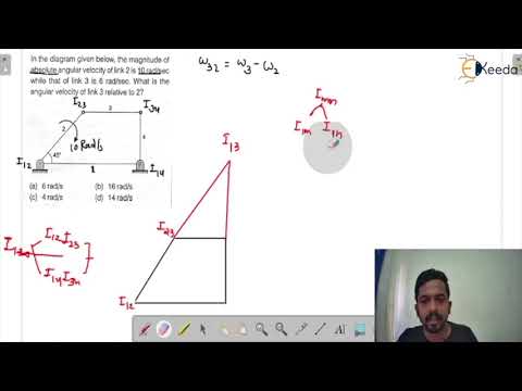Practice Question on Angular Velocity Theorem 3 - Velocity and Acceleration Analysis - GATE ...