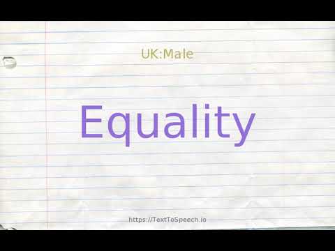 How to pronounce equality
