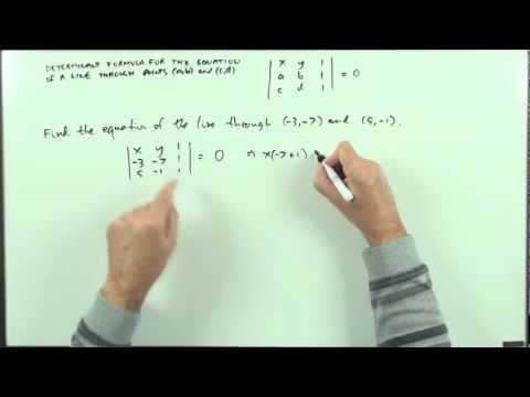 Determinant formulae for the area of a triangle and equation of a line