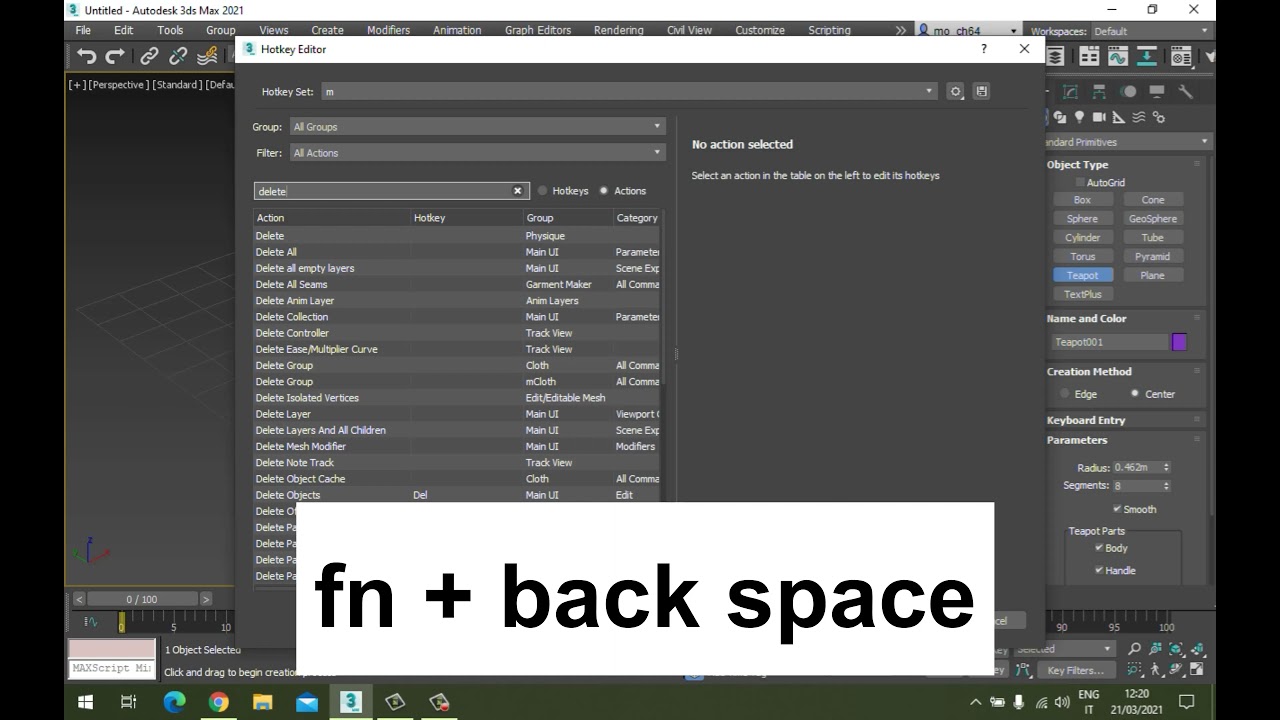 deleting in 3ds max