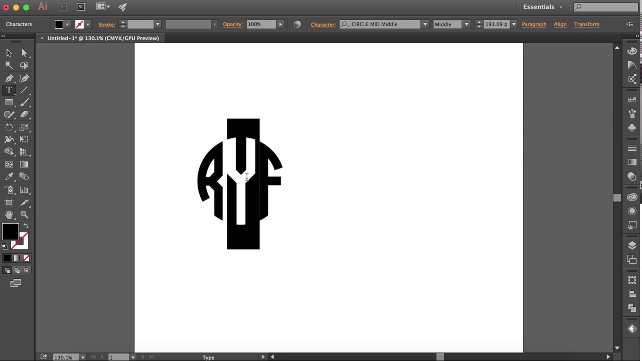 How to use Circle Monogram Font in Adobe Illustrator