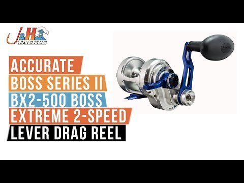 Accurate Boss Series II BX2-500 Boss Extreme 2-Speed Lever Drag Reel Silver-Blue | J&H Tackle