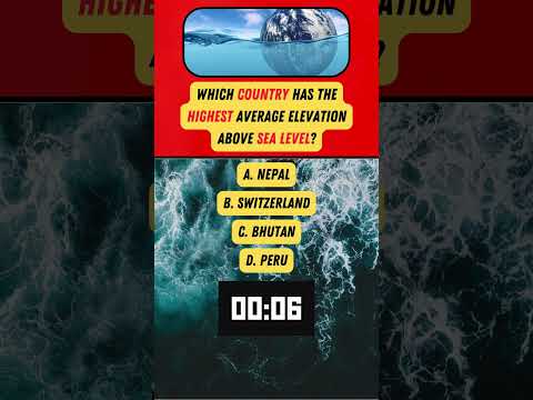 Which COUNTRY has the HIGHEST average elevation above SEA LEVEL?