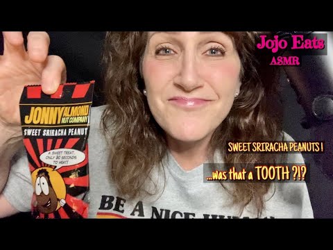 ASMR SWEET SRIRACHA PEANUTS from the SNACK BOX | ASMR EATING SOUNDS
