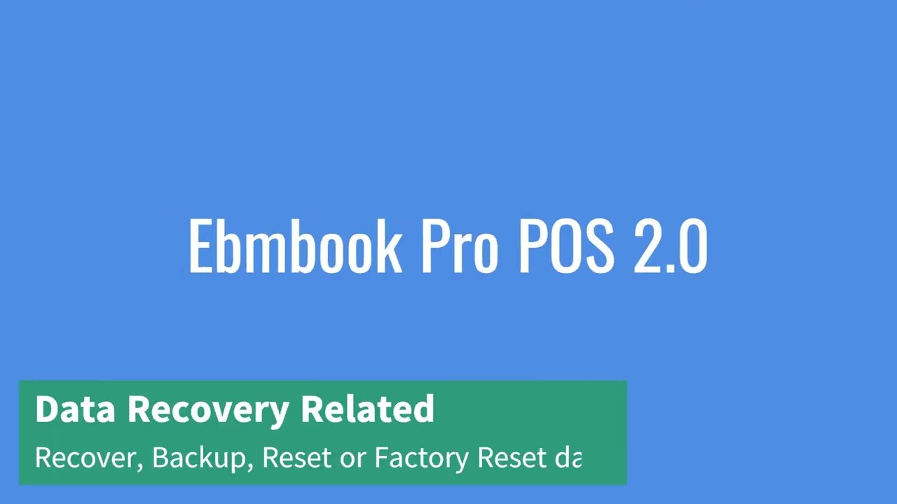 How to Reset POS Data - Recover POS inventory data - Ebmbook Pro POS 2.0