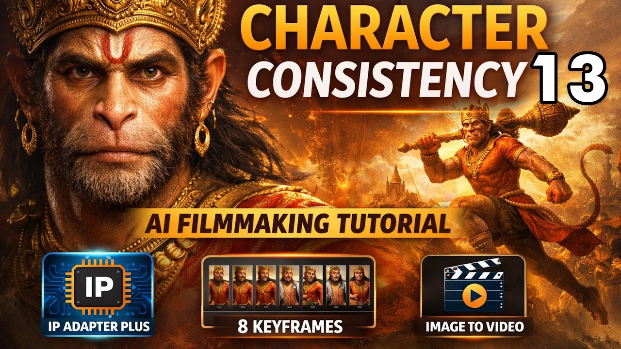 13 How to Create Consistent Hanuman Character in ComfyUI Using IP Adapter Plus