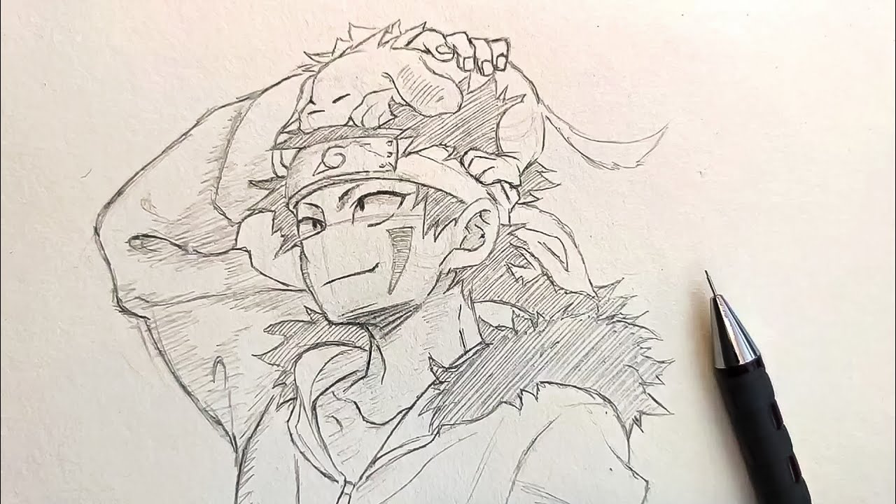 Drawing Kiba Inuzuka - How To Draw Kiba / Naruto