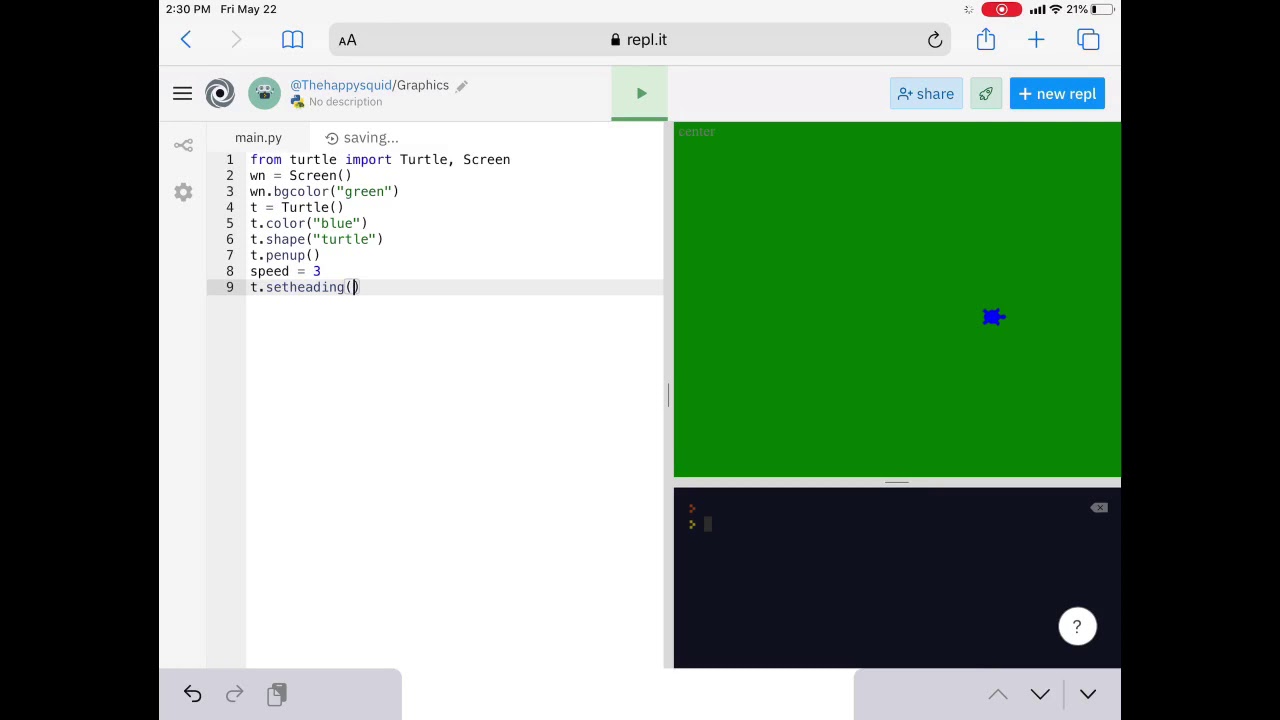 Python Turtle Graphics- Changing Speed And Direction