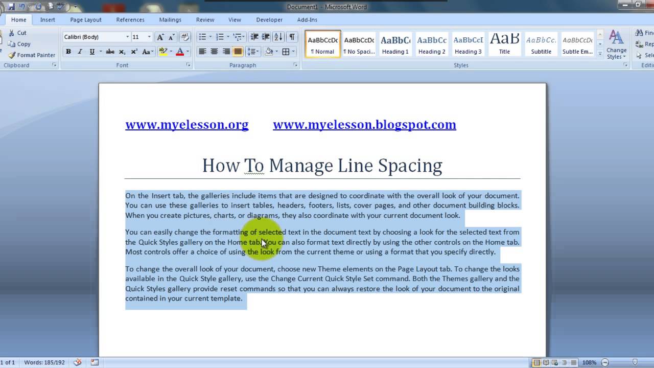 MS Word:Manage Line Spacing Hindi - Learn Excel Course, MS Word Course & MS Excel Course - Myelesson
