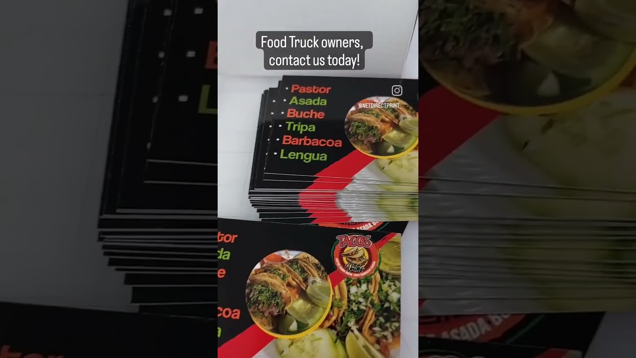 Tacos Valles Business cards made by Netdirect Print/ commercial graphics flyers menus banners