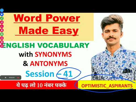 | Word Power Made Easy | Session 41 | Master English Vocabulary Easily || UPSC SSC BANK ||