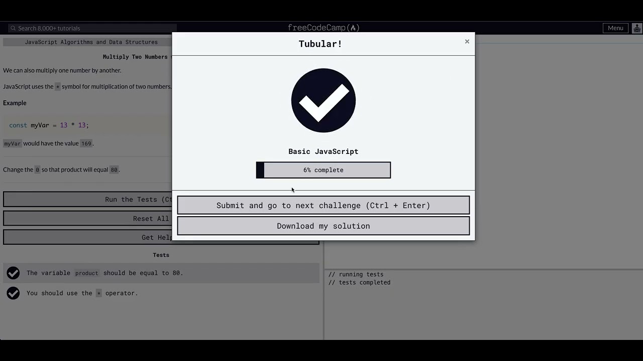 Multiply Two Numbers with JavaScript - Free Code Camp Help - Basic Javascript - Algorithms & Data