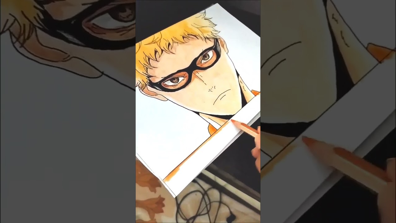 Drawing of Tsukishima.         #haikyuu#tsukishima #hinata#kageyama #volleyball #haikyuuedits#shorts