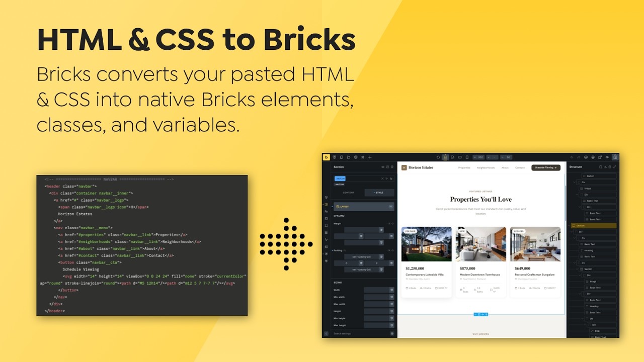 HTML & CSS to Bricks