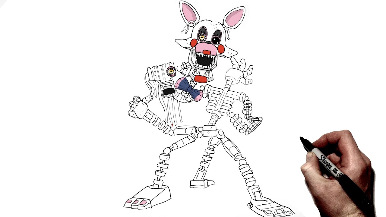 How To Draw Mangle | Step By Step| FNAF